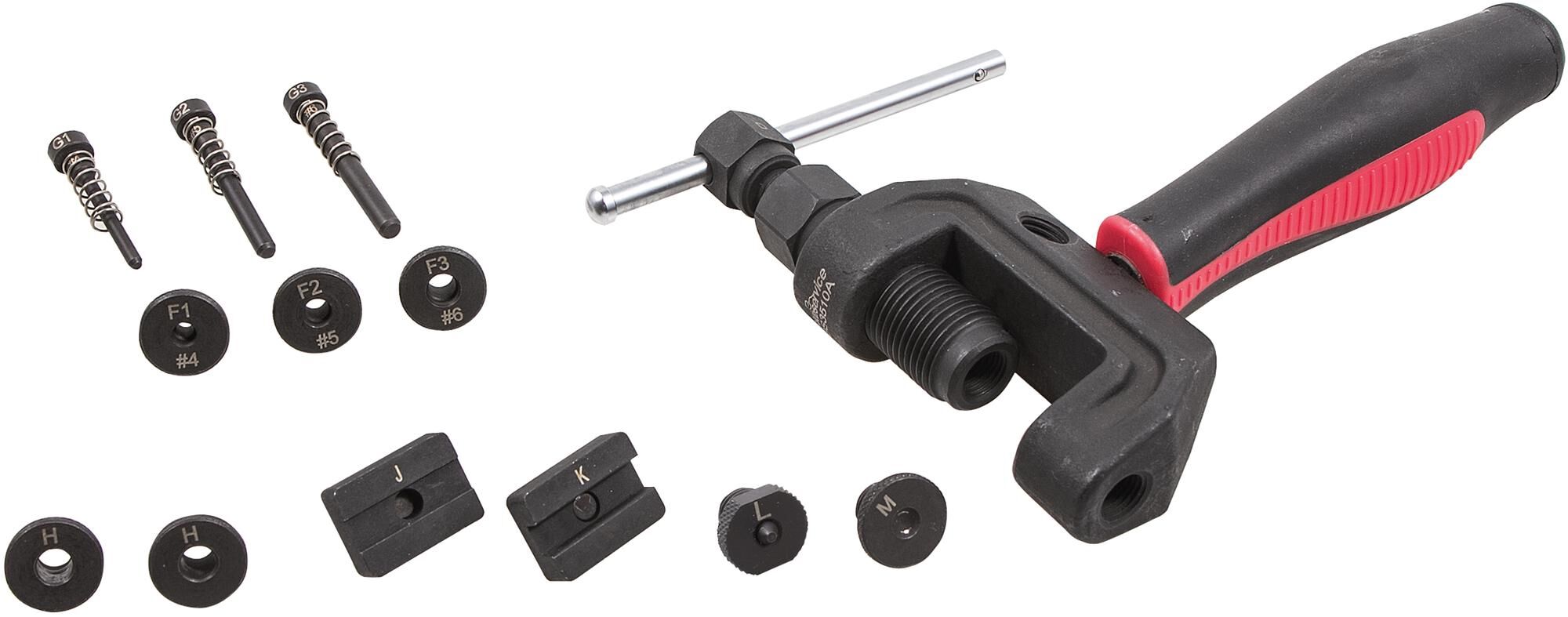 Bikeservice Chain separating and riveting tool set "Eco"